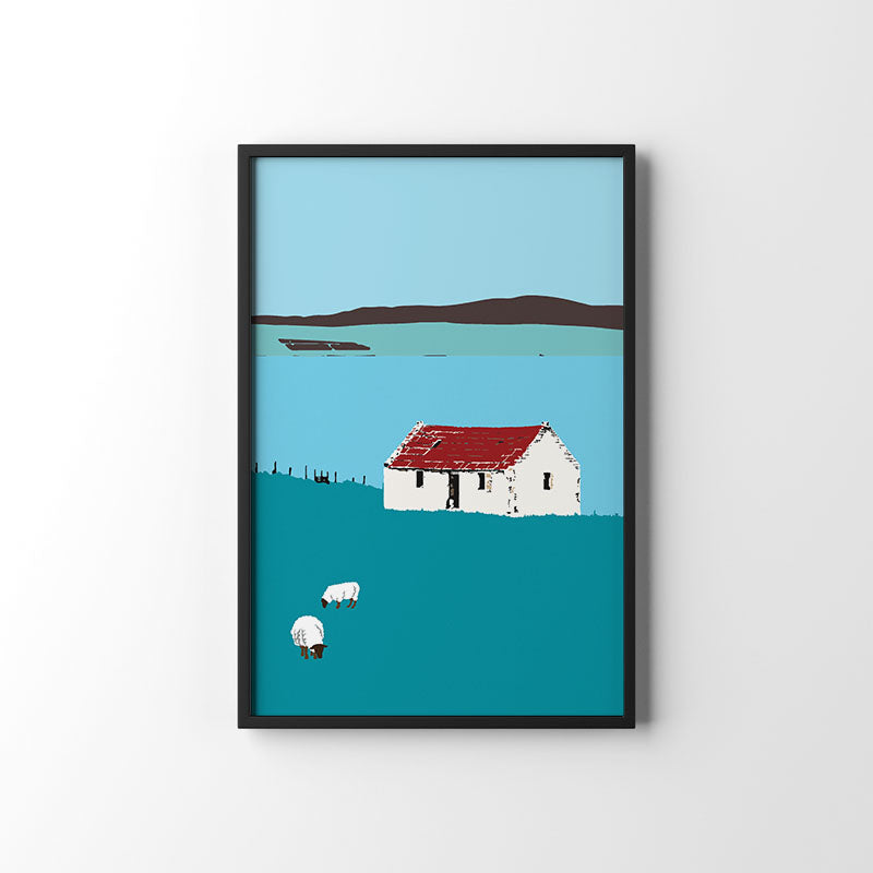 Cottage on the coast on the Aran Islands